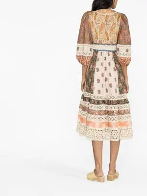 Zimmermann Devi Printed Linen Midi Dress