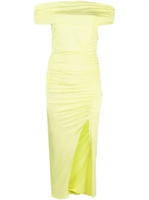 SELF-PORTRAIT Off-shoulder Draped Midi Dress