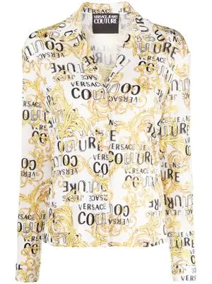 Versace Logo Printed Shirt - White