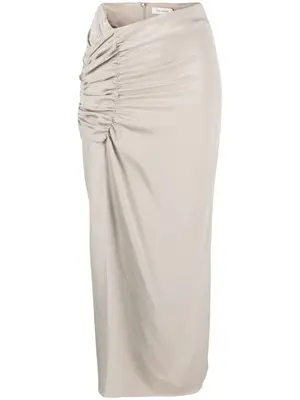THE MANNEI Asymmetric-design Maxi Skirt - Neutrals