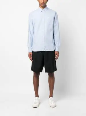Fred Perry Logo-embroidery Cotton Shirt - Blue