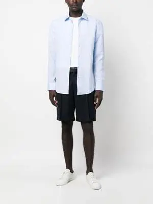 BOSS Long-sleeve Linen Shirt - Blue
