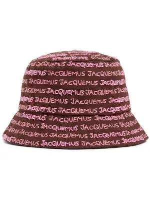 Jacquemus Logo-embroidered Bucket Hat - Brown