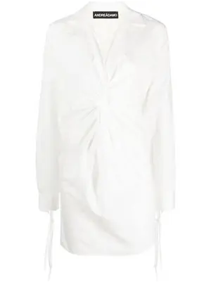 ANDREĀDAMO Long-sleeve Shirt Dress - White