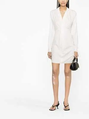 ANDREĀDAMO Long-sleeve Shirt Dress - White