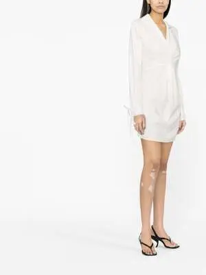 ANDREĀDAMO Long-sleeve Shirt Dress - White