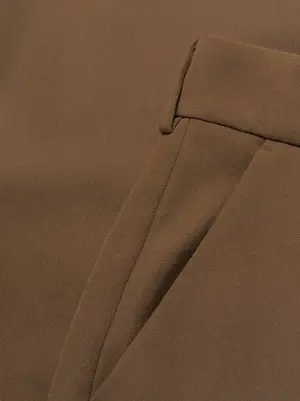 Balmain Slit-detail Wool Trousers - Brown
