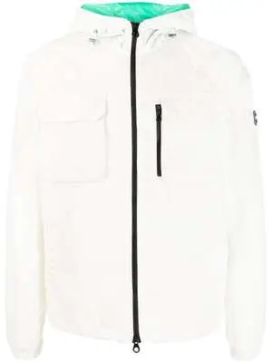 Duvetica Logo-patch Zip-up Hooded Jacket - Neutrals