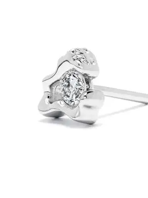 MARIA BLACK 14kt White Gold Diamond Stud Earring - Silver