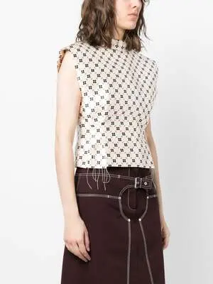 LANVIN Floral-print Sleeveless Blouse