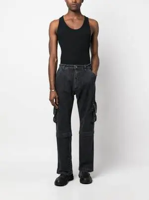 HTC LOS ANGELES Straight-leg Denim Cargo Jeans
