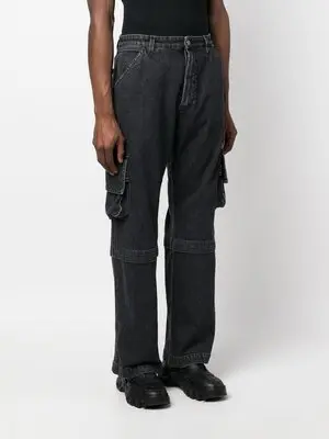 HTC LOS ANGELES Straight-leg Denim Cargo Jeans