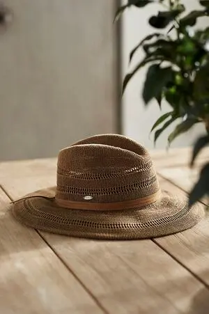 TERRAIN Vented Crown Sun Hat With Faux Suede Trim - Brown