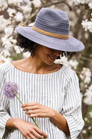 TERRAIN Vented Crown Sun Hat With Faux Suede Trim - Grey