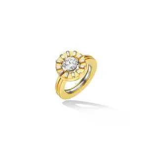 CADAR Yellow Gold Tu Sole Engagement Ring Enhancer With White Diamonds
