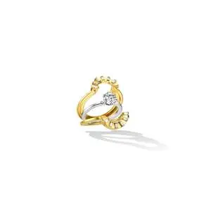 CADAR Yellow Gold Tu Sole Engagement Ring Enhancer With White Diamonds