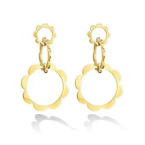 CADAR Yellow Gold Trio Unity Drop Earrings