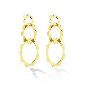 CADAR Yellow Gold Trio Unity Drop Earrings