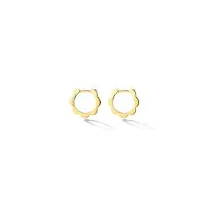 CADAR Small Yellow Gold Triplet Plain Hoop Earrings