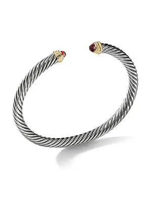 David Yurman Cable Classics Color Bracelet With 14k Yellow Gold Garnet