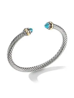 David Yurman Cable Classics Color Bracelet With 14k Yellow Gold Turquoise