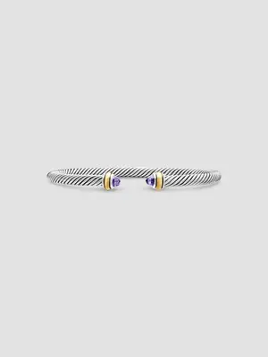 David Yurman Cable Classics Color Bracelet With 18k Yellow Gold - Amethyst