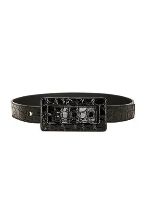 Saint Laurent Embossed Leather Belt - Nero