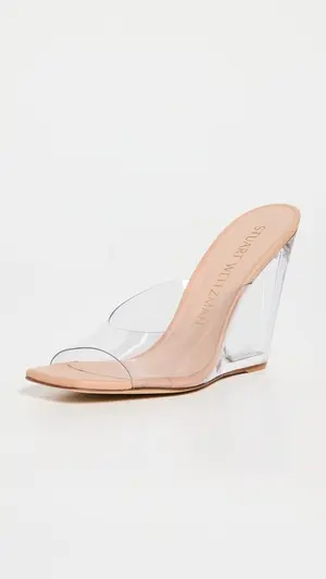 STUART WEITZMAN 100mm Tia Lucite Wedges