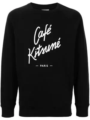 CAFÉ KITSUNÉ Logo-print Cotton Sweatshirt