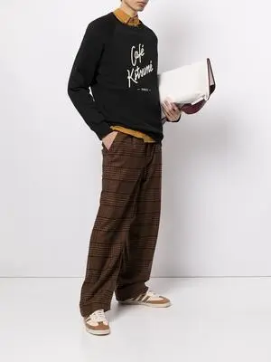 CAFÉ KITSUNÉ Logo-print Cotton Sweatshirt