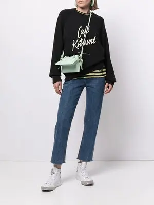 CAFÉ KITSUNÉ Logo-print Cotton Sweatshirt