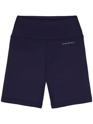 SPORTY & RICH Logo-print Biker Shorts - Blue