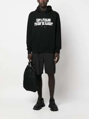 Sacai Slogan-print Cotton Hoodie