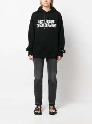 Sacai Slogan-print Cotton Hoodie