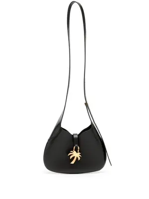 Palm Angels Palm Tree Plaque Shoulder Bag - Black