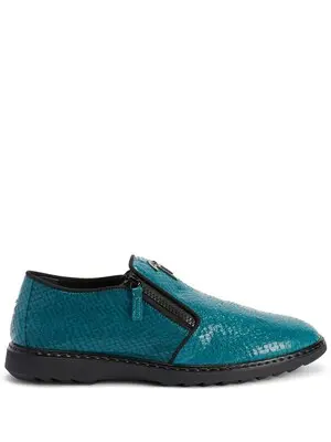GIUSEPPE ZANOTTI Snakeskin Leather Loafers