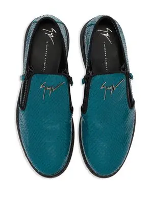 GIUSEPPE ZANOTTI Snakeskin Leather Loafers