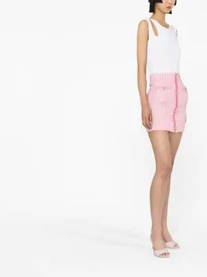 SELF-PORTRAIT Embellished Knitted Miniskirt - Pink