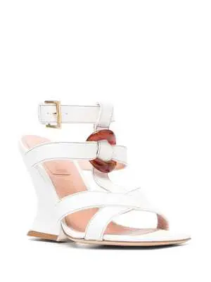 Alberta Ferretti 105mm Strap Detail Leather Sandals