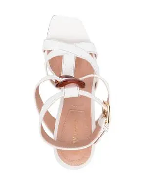 Alberta Ferretti 105mm Strap Detail Leather Sandals