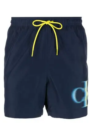 Calvin Klein Logo-print Swim Shorts - Blue