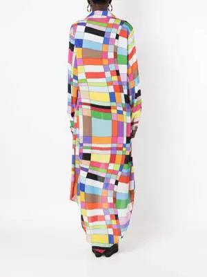 AMIR SLAMA Geometric-print Maxi Dress