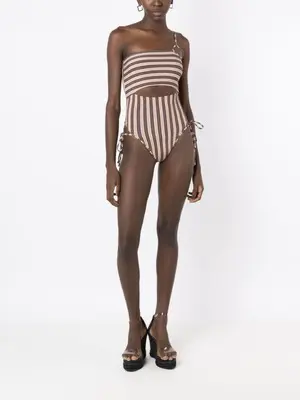 AMIR SLAMA Cut-out Detail One-shoulder Swimsuit