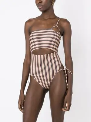 AMIR SLAMA Cut-out Detail One-shoulder Swimsuit