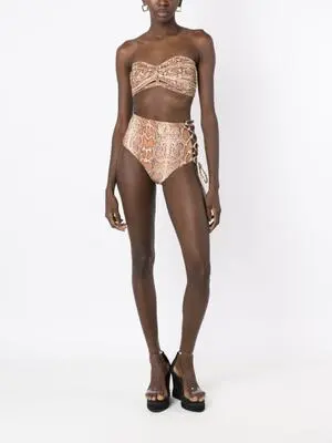 AMIR SLAMA Snakeskin Print Bikini Set