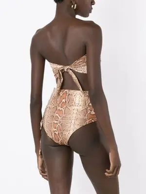 AMIR SLAMA Snakeskin Print Bikini Set