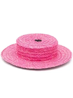 PATOU Two-tone Raffia Boater - Pink