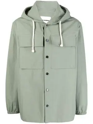 JIL SANDER Logo-patch Hooded Shirt Jacket