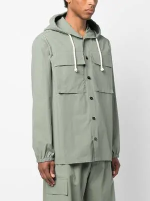 JIL SANDER Logo-patch Hooded Shirt Jacket