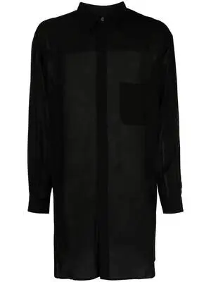 Yohji Yamamoto Sheer-finish Long Shirt - Black
